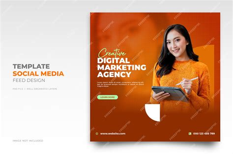 디지털 마케팅 라이브 웹 세미나 및 기업 소셜 미디어 게시물 템플릿 프리미엄 Psd 파일