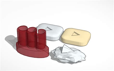 3d Design 실버 골드 다이아 루비버튼 Tinkercad