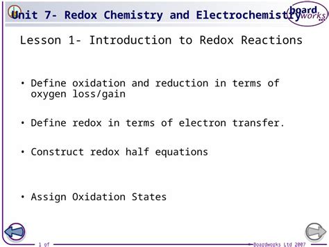 Ppt Lesson 1 Introduction To Redox Reactions Dokumen Tips