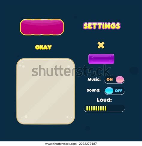 Game Ui Kit Settings Pop Window Stock Vector Royalty Free Shutterstock