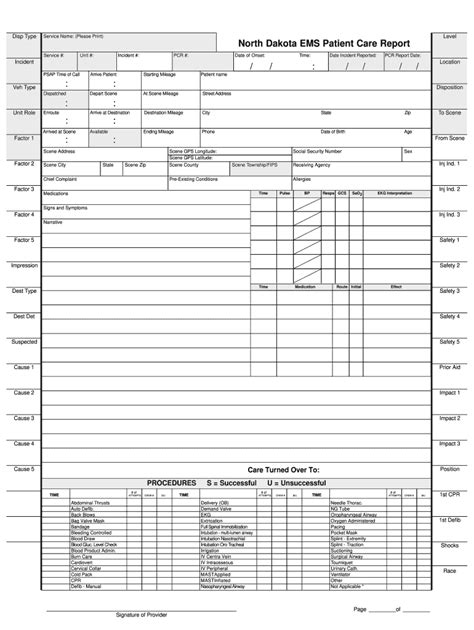 Ems Patient Care Report Narrative Template Free Printable Templates