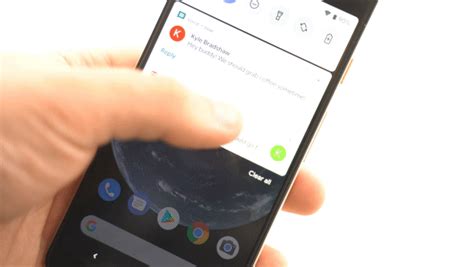 Android Q Beta Notifications Can Only Be Dismissed To Right To Google