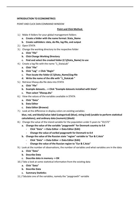 Introduction To Econometrics With Stata Introductory Of Econometrics With Stata Stuvia Us