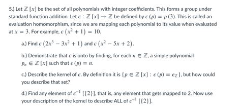 Solved Let Z X Be The Set Of All Polynomials With Chegg