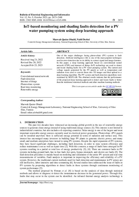 Pdf Iot Based Monitoring And Shading Faults Detection For A Pv Water