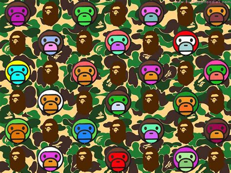 Download Bape Colorful Head Logo Wallpaper