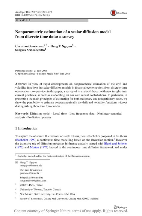 Nonparametric Estimation Of A Scalar Diffusion Model From Discrete Time