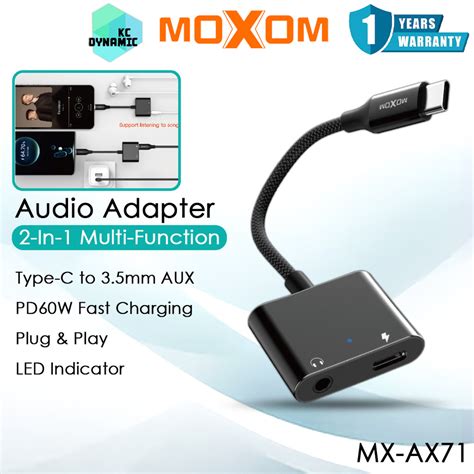 Moxom Mx Ax Audio Adapter Converter Otg Adapter Type C To Mm Aux Adapter Mx Ax Mx Ax Mx