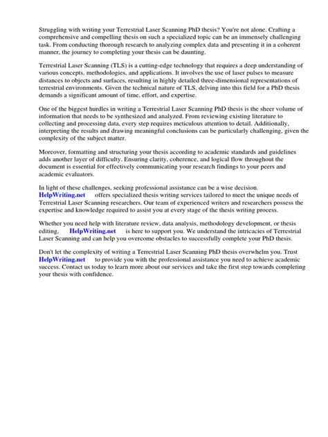Terrestrial Laser Scanning Phd Thesis Pdf Lidar Image Scanner