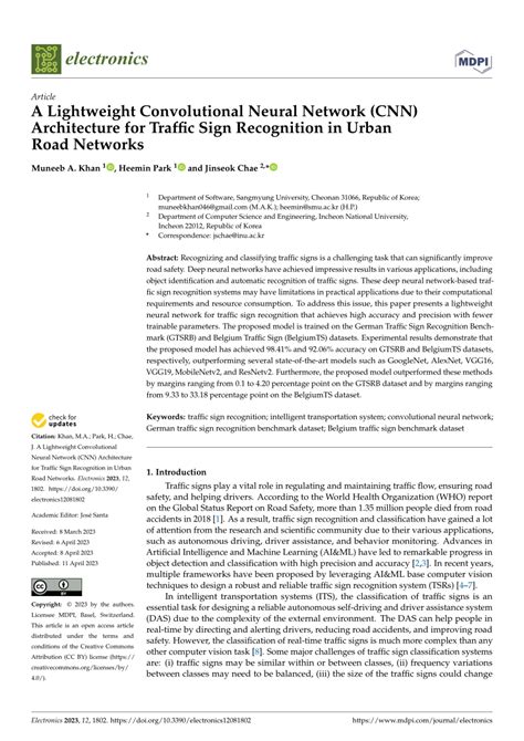 pdf a lightweight convolutional neural network cnn architecture for traffic sign recognition