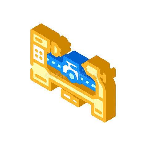 Lathe Tool Work Isometric Icon Vector Illustration Stock Vector