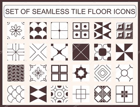 원활한 타일 바닥 아이콘 세트 Stock Vector By ©frenta 128785446