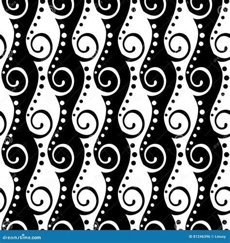 Monochrome Swirls Pattern Stock Vector Illustration Of Geometric 81246396
