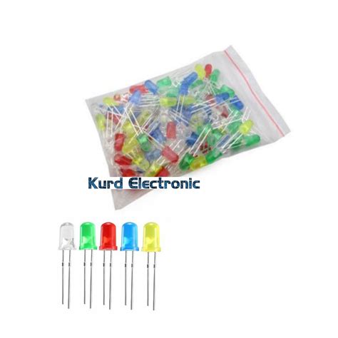 100 Pcs 5mm Led Diode Light Kurd Electronic