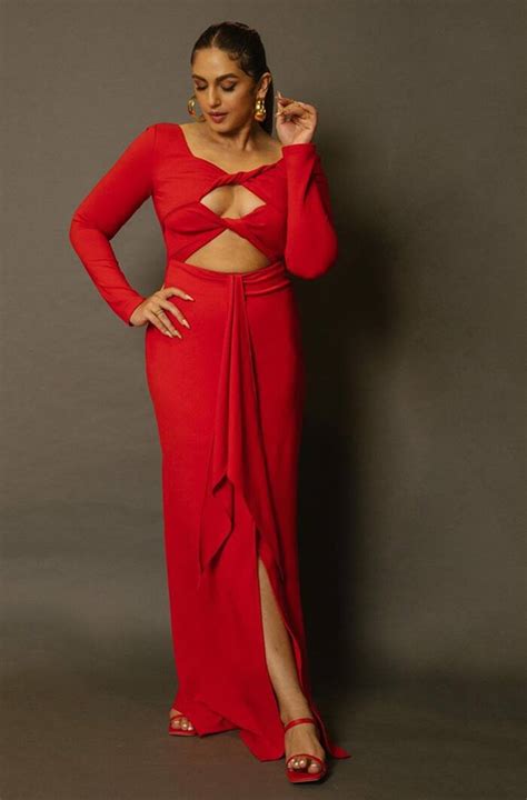 Huma Qureshi Gives The Boldest Red Look In Sexy Dress With Hot Cut Outs