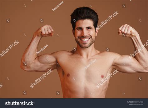 Shirtless Happy Man Smiling Showing His Stock Photo Shutterstock