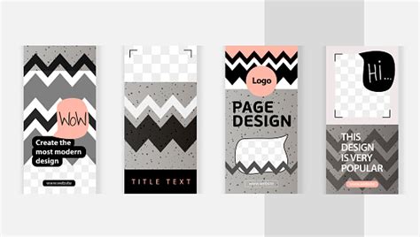 지그재그 패턴자연 회색 콘크리트 스타일 소셜 네트워크 인스 타 그램 스토리의 디자인을위한 템플릿을 설정하고 이미지에 대한 창인쇄