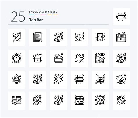 Free Vector Tab Bar 25 Line Icon Pack Including Movie Wish List