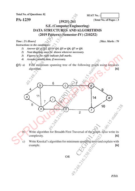 Be Computer Engineering Semester 4 2022 November Data Structures And Algorithms Dsa Pattern 2019