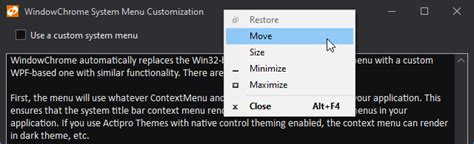 WPF WindowChrome System Menu Customization The Actipro Blog