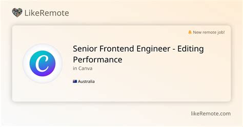 📩 senior frontend engineer editing performance at 🏢 canva 📍remote