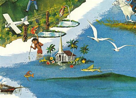 Vintage Hawaiian Island Map Of Molokai And Lanai By Ray Etsy