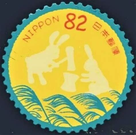 外国邮票上的玉兔捣药