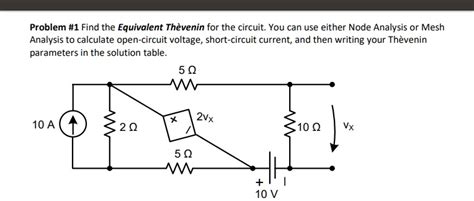 solved find the equivalent thevenin for the circuit using either node