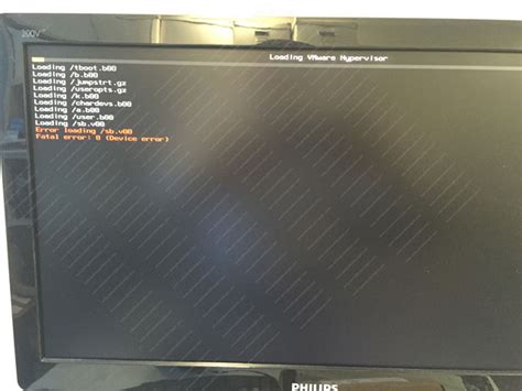 esxi fails to boot with error error loading s v00 fatal error 8