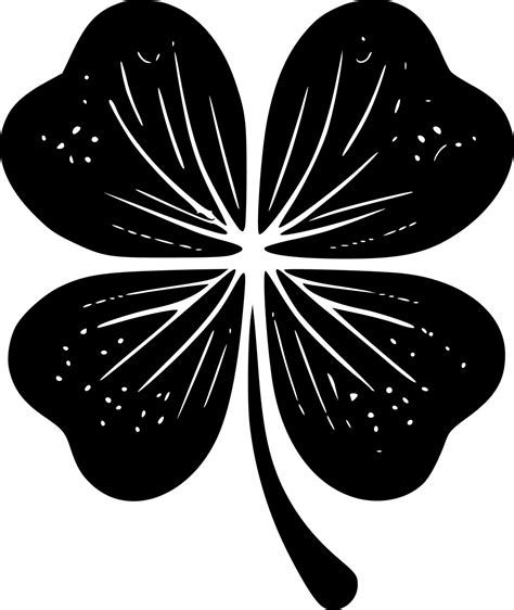 Four Leaf Clover Black And White Vector Illustration 23567952 Vector