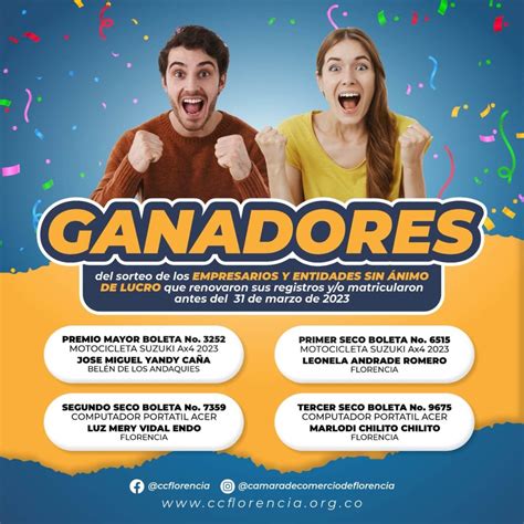 Felices Ganadores De La Rifa Cámara De Comercio De Florencia Para El Caquetá