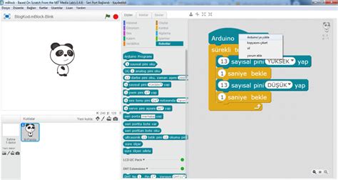 mBlock ile Arduino BLINK Uygulaması BlogKod