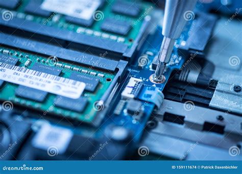 Computer Technology Close Up Of A Computer Chip On A Circuit Board Stock Photo Image Of