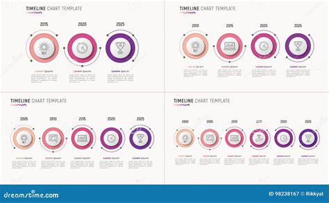 Timeline Chart Infographic Designs For Data Visualization 3 6 S Stock Vector Illustration Of