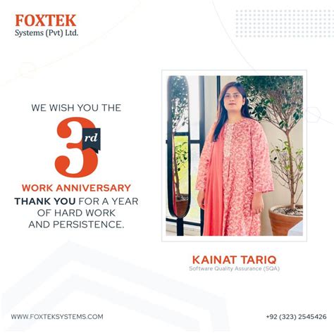 Foxtek Systems Pvt Ltd On Linkedin Congratulations Kainat Tariq Your Dedication And Hard Work