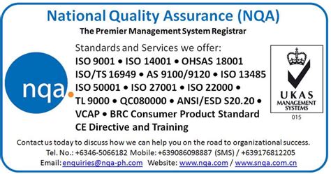 Nqa Philippines Good Day Everyone For Your Iso Certification Or Transfer Of Your Current Iso