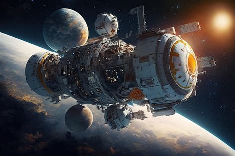 Premium Ai Image Future Deep Space Space Station