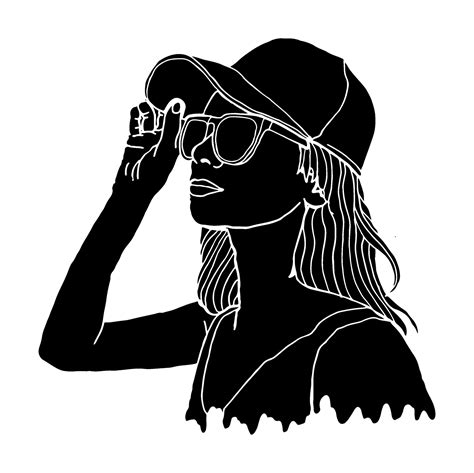 Summer Theme Beautiful Woman Wearing Sunglasses Silhouette 42972126