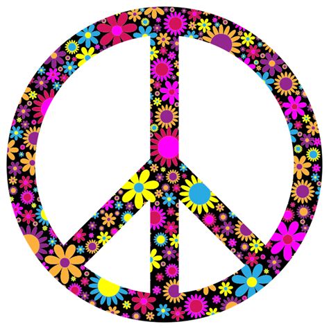 Floral Peace Sign Free Svg