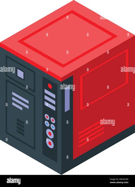 Electric Generator Icon Isometric Vector Power Energy Engine Mobile