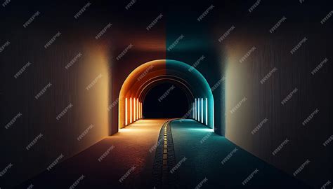 Premium Ai Image Abstract Tunnel Background The Digital Representation Of The Holographic