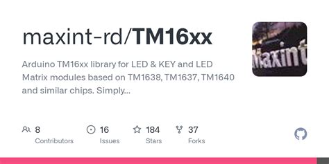 GitHub Maxint Rd TM Xx Arduino TM Xx Library For LED KEY And LED Matrix Modules Based On