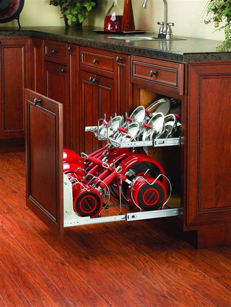 Rev A Shelf Two Tier Cookware Organizer Long Wall Shelf