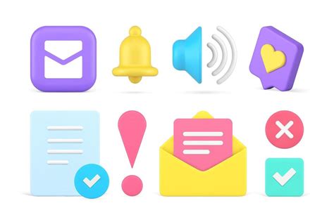 Online Communication Cyberspace Chat Internet Application Notification Set 3d Icon Realistic