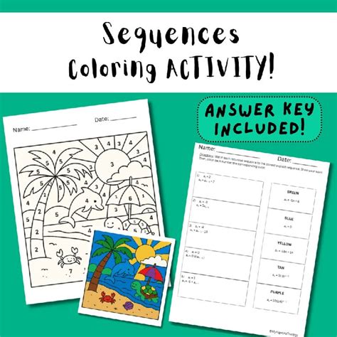 Sequences Coloring Activity Convert Recursive To Explicit Geometric