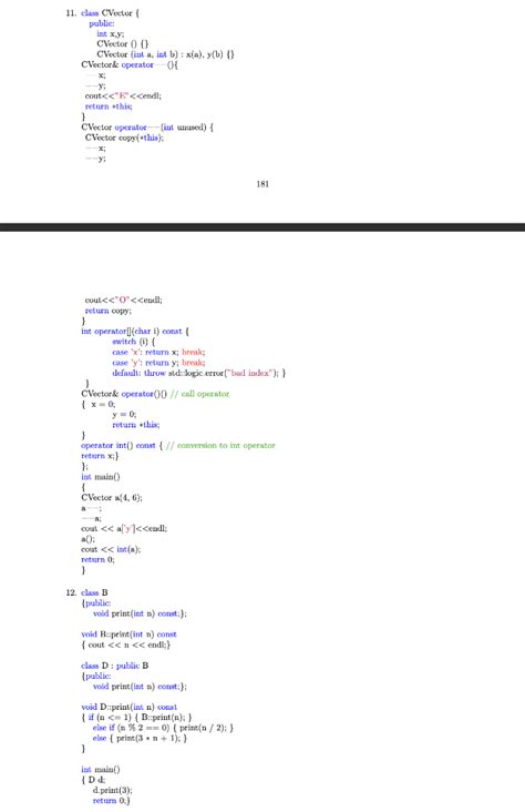 Solved 11 Class Cvector Public Int Xy Cvector
