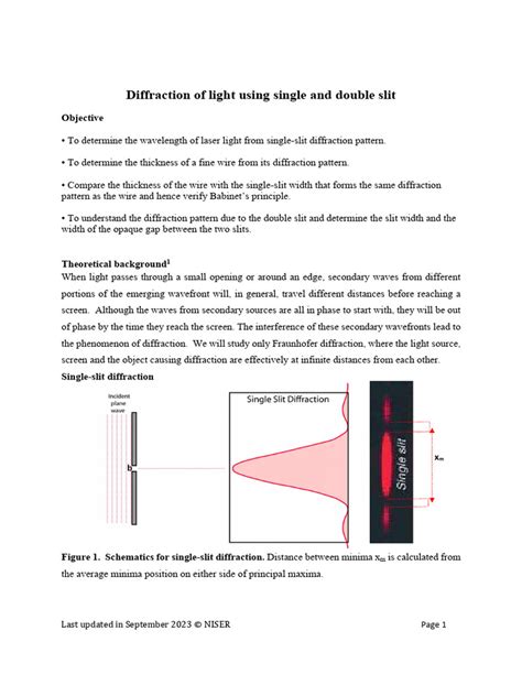 Diffraction Of Laser Light Using Various Apertures Pdf Diffraction Electromagnetic Radiation