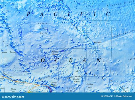 Географическая карта Тихого океана Стоковое Изображение изображение насчитывающей взорвать