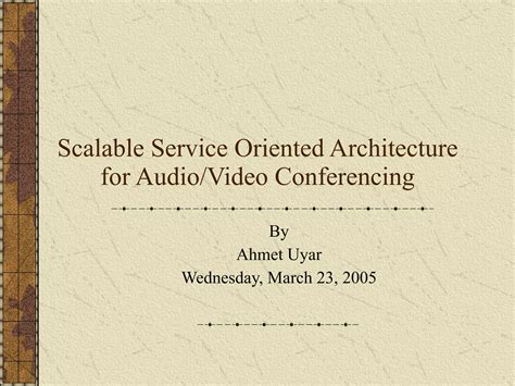 Scalable Service Oriented Architecture For Audiovideo Ppt