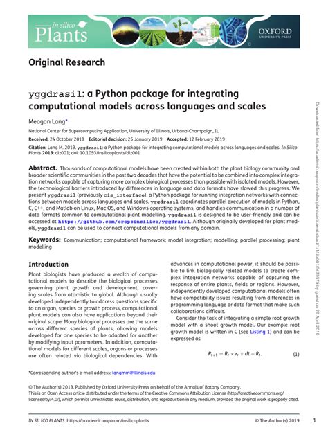 Pdf Yggdrasil A Python Package For Integrating Computational Models Across Languages And Scales